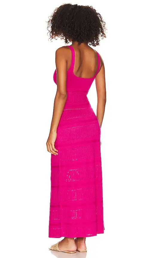 LOVERS AND FRIENDS Tayla Pointelle Maxi Dress In Fuchsia