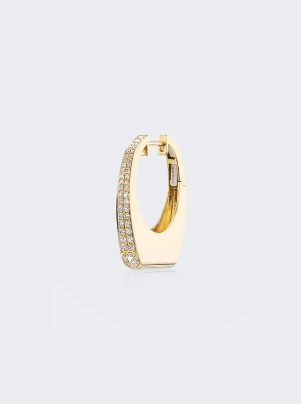 RAINBOW K Diamond Hoop Earring In 14k Yellow Gold - A