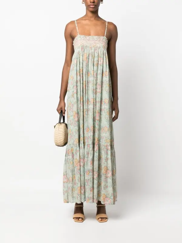Louise Misha Floral-Print Tiered Maxi Dress In Green - 42% Off |  Editorialist