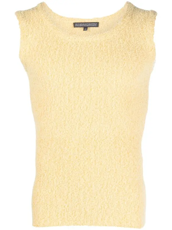 ROBYN LYNCH Textured Knit Tank Top - Yellow