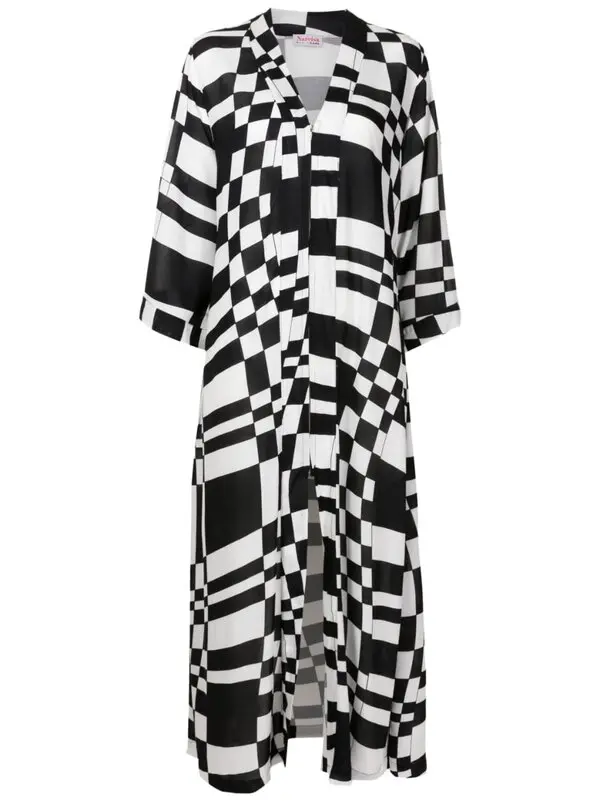 AMIR SLAMA Checked Zip-up Maxi Dress