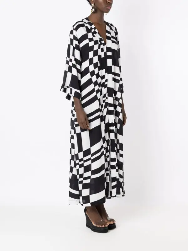 AMIR SLAMA Checked Zip-up Maxi Dress
