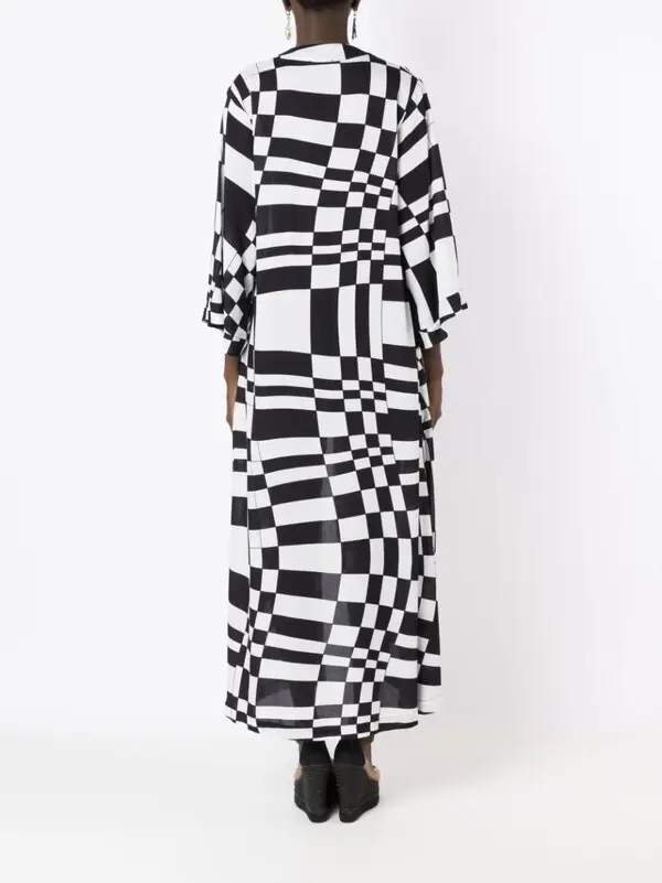 AMIR SLAMA Checked Zip-up Maxi Dress