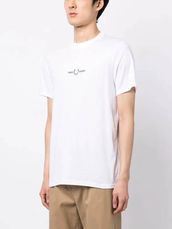 Fred Perry Logo-print Crew-neck T-shirt - White