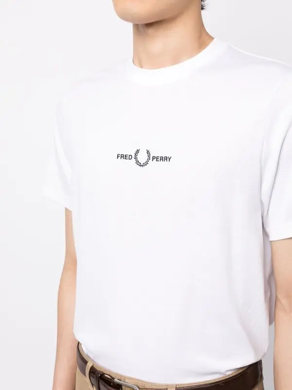 Fred Perry Logo-print Crew-neck T-shirt - White