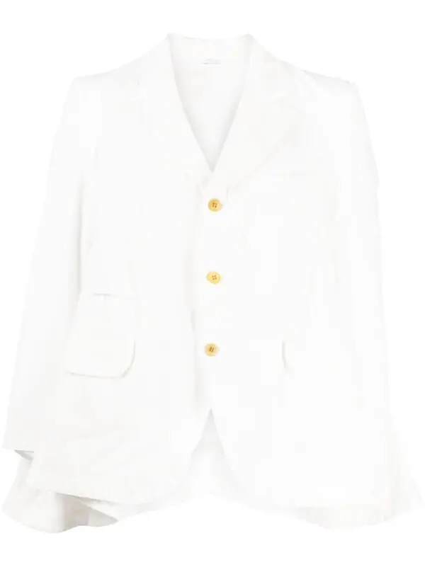 Comme Des Garçons Single-breasted Blazer - White