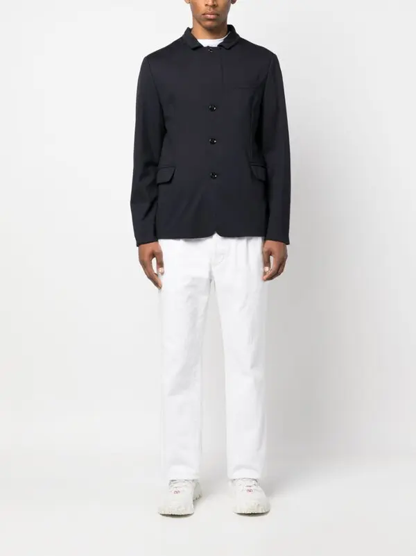 MOORER Camp-collar Single-breasted Coat