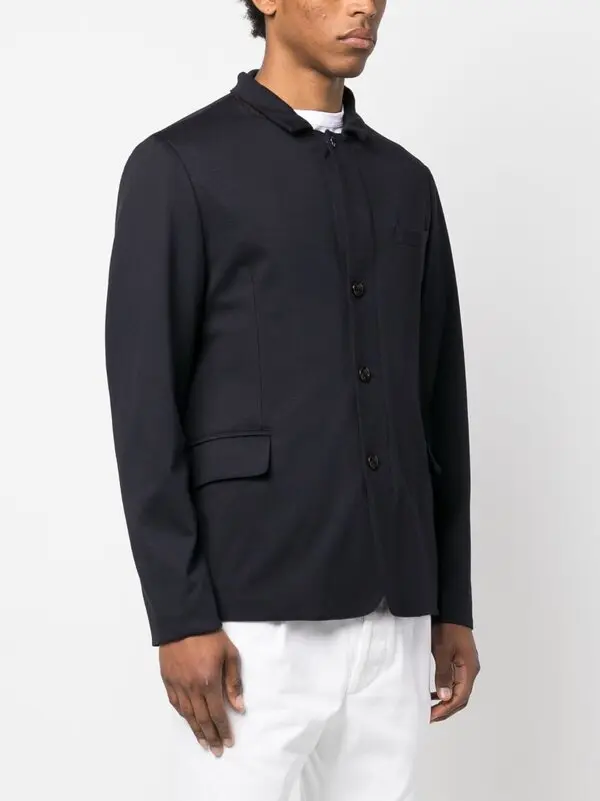 MOORER Camp-collar Single-breasted Coat
