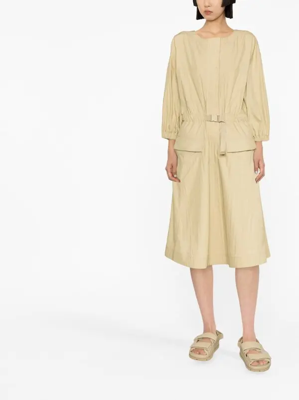 Moncler Belted Waist Midi Dress