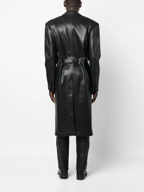 Y/project Belted Faux-leather Coat