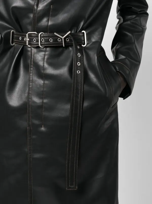 Y/project Belted Faux-leather Coat