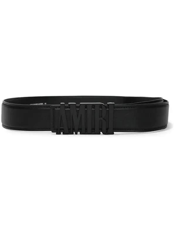 Amiri Logo-lettering Leather Belt - Black