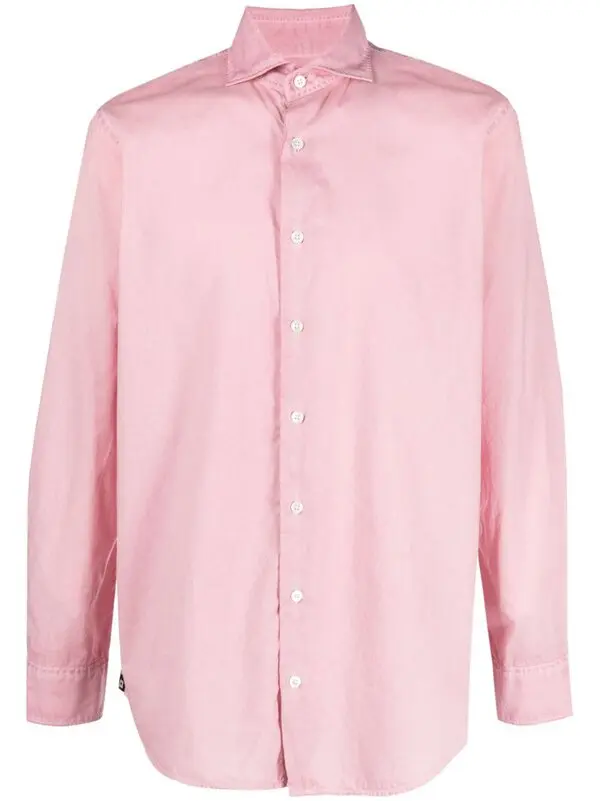 LARDINI Long-sleeve Cotton Shirt - Pink
