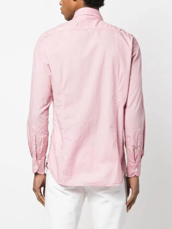 LARDINI Long-sleeve Cotton Shirt - Pink