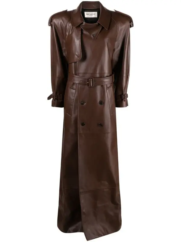 Saint Laurent Double-breasted Leather Trench Coat