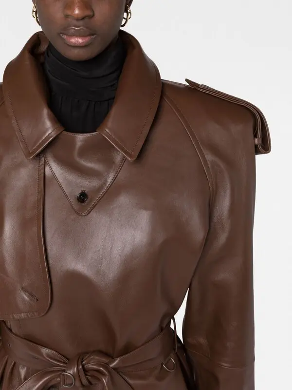 Saint Laurent Double-breasted Leather Trench Coat