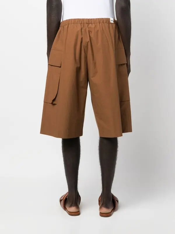 JIL SANDER Cargo Cotton Shorts - Brown