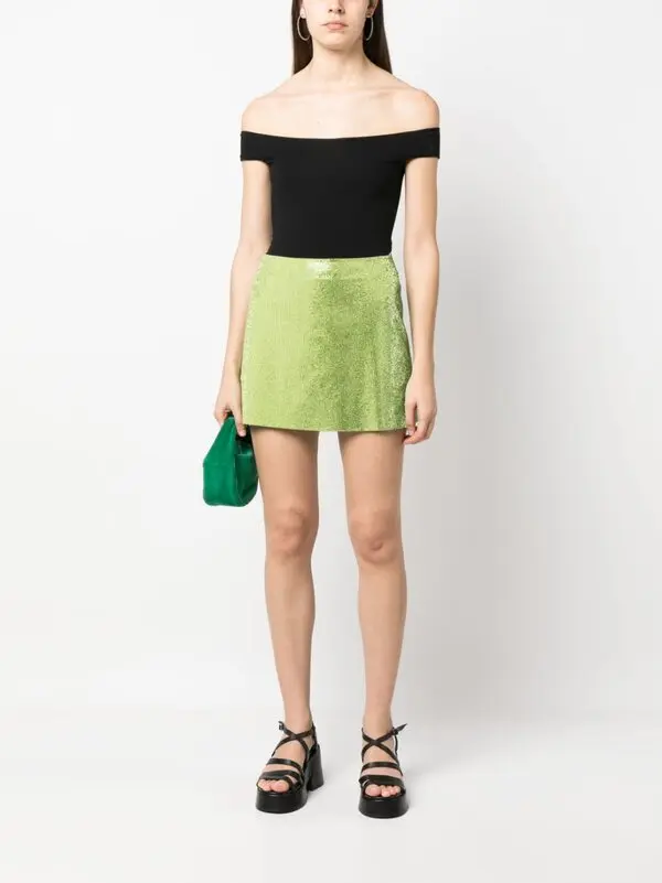 NUE Rhinestone-embellished Mini Skirt