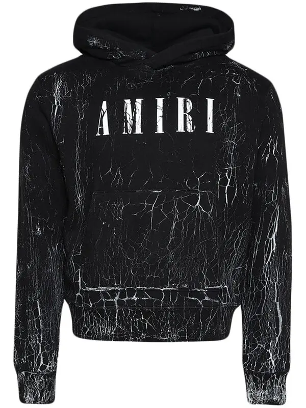 Amiri Cracked Logo Print Hoodie