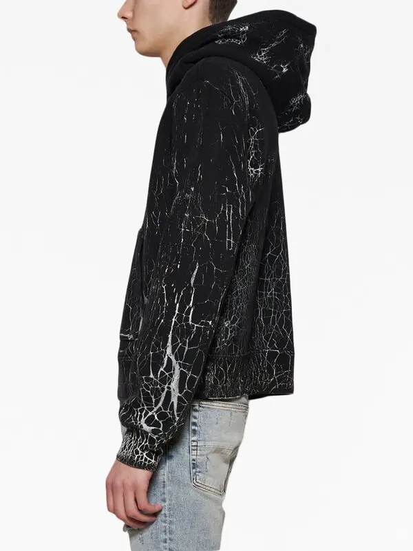 Amiri Cracked Logo Print Hoodie