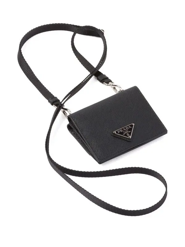 Prada Saffiano Leather Cardholder - Black