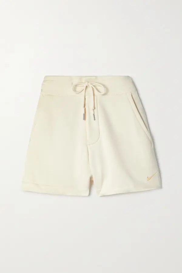 Nike Sportswear Essentials Embroidered Cotton-jersey Shorts