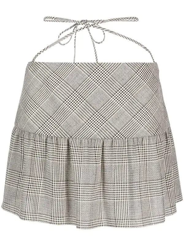 Alessandra Rich Check-pattern Mini Skirt - Black