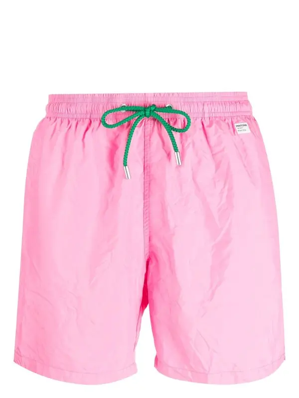 MC2 SAINT BARTH Logo-patch Drawstring Swim Shorts - Pink