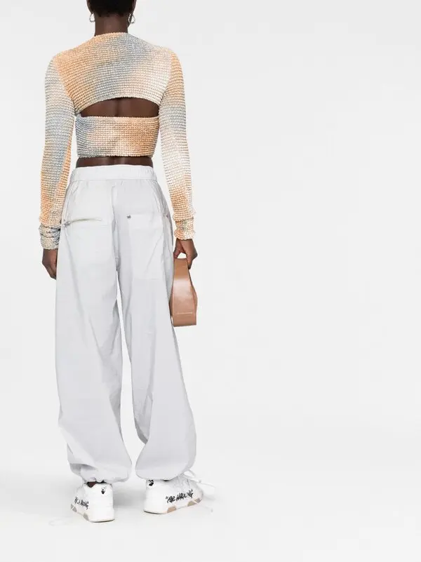 Off-White Tie-dye Cut-out Top - Blue