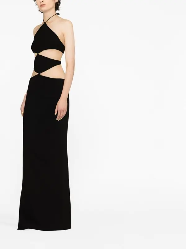 monot halter neck cutout dress Halterneck Cut-Out Maxi In Black - 55% Off colour:rose