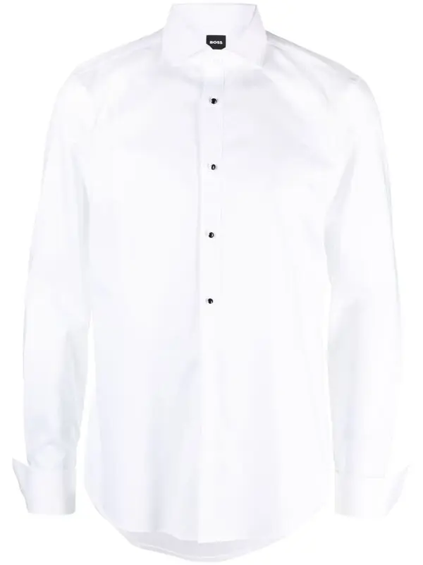 BOSS Cotton Tuxedo Shirt - White