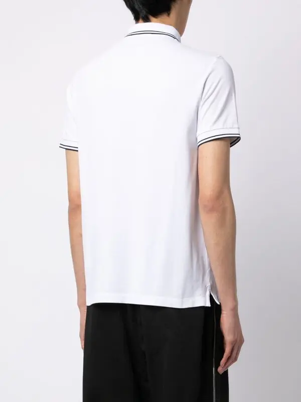 Stone Island Stripe-trim Piqué Polo Shirt - White