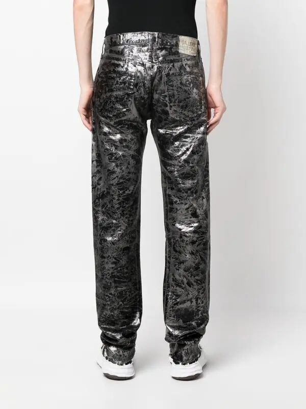 GALLERY DEPT. Abstract-print Metallic Straight-leg Jeans