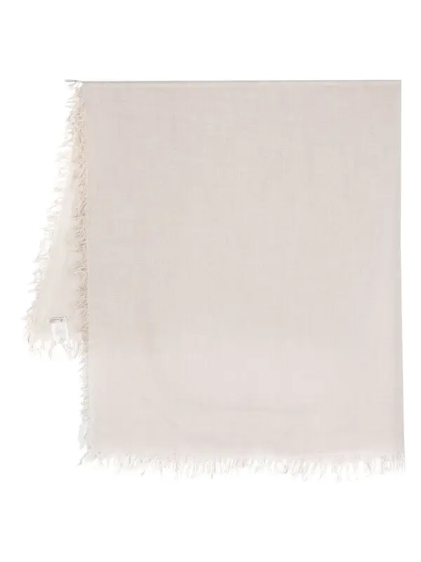 Faliero Sarti Frayed-edge Cashmere-silk Blend Scarf - Neutrals