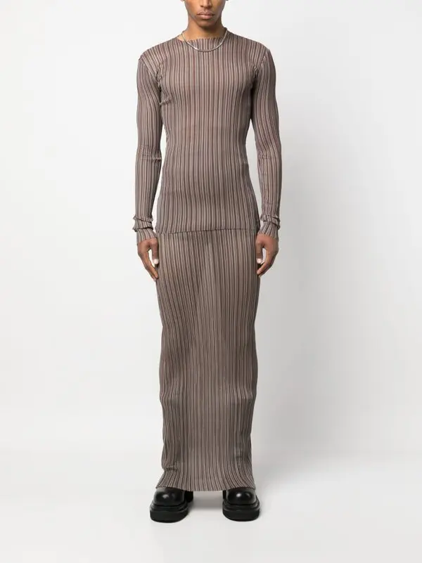 LUDOVIC DE SAINT SERNIN Striped Maxi Skirt