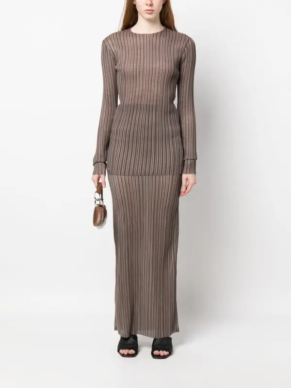 LUDOVIC DE SAINT SERNIN Striped Maxi Skirt