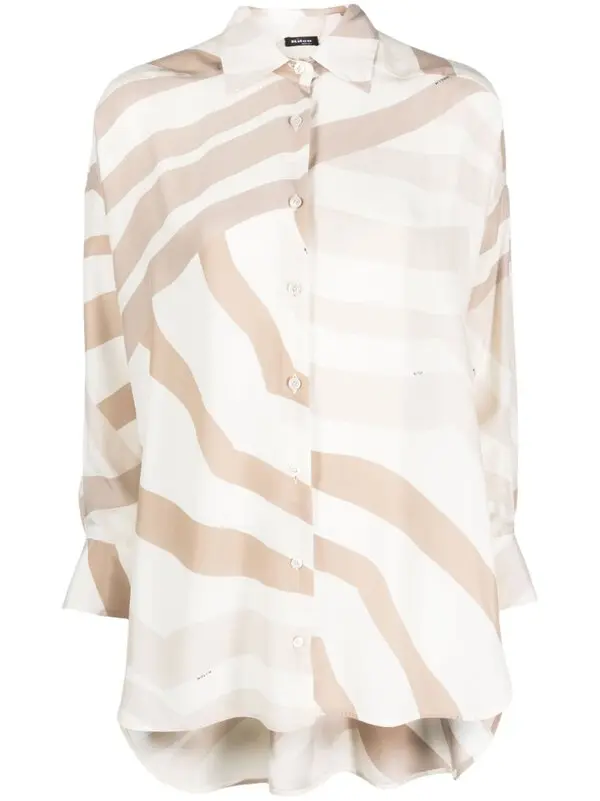 Kiton Abstract-print Long-sleeve Shirt