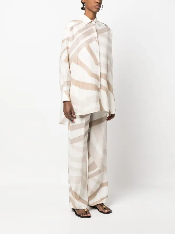 Kiton Abstract-print Long-sleeve Shirt