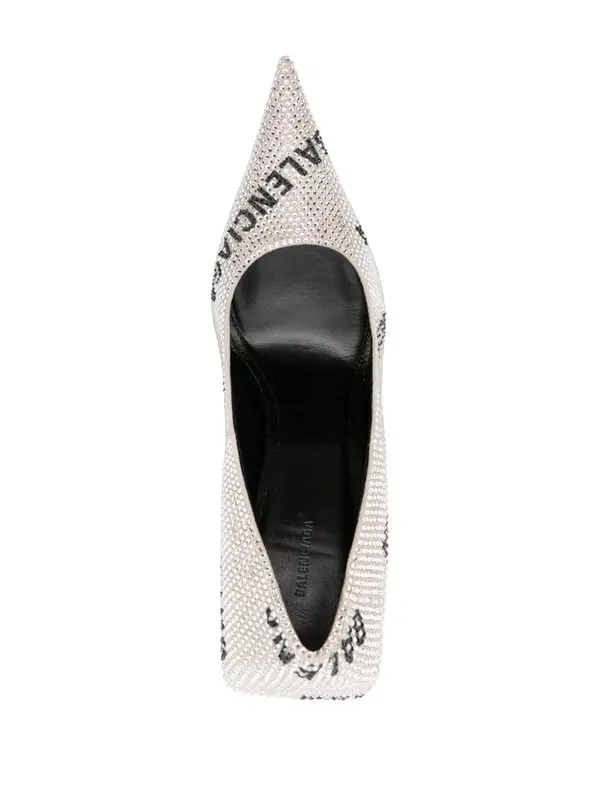 Balenciaga 110mm Square Knife Pumps - Silver