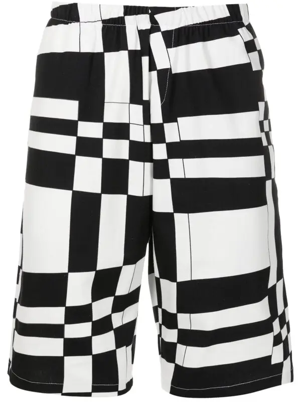 AMIR SLAMA Graphic-print Knee-length Shorts - Black