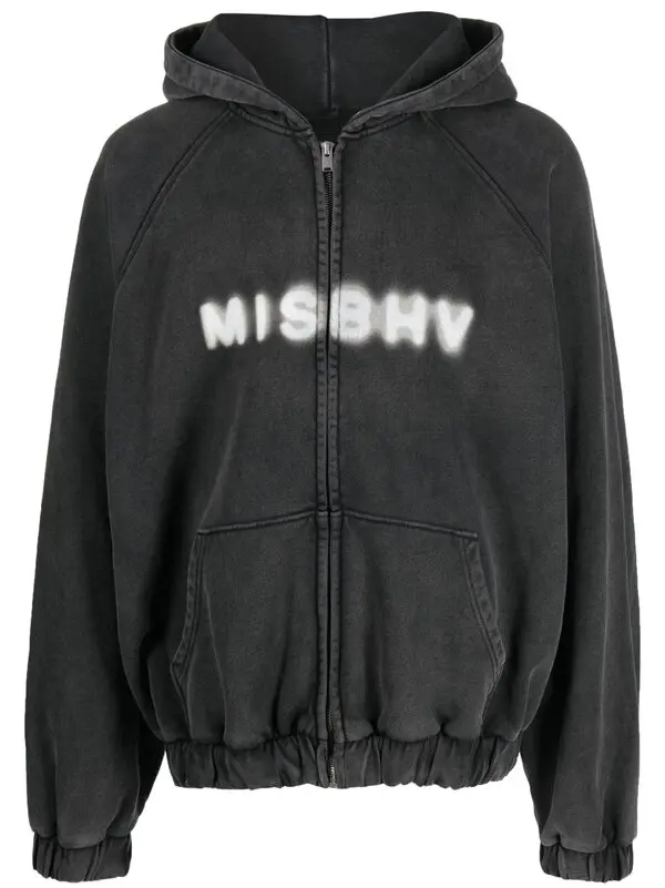 MISBHV Logo-print Zip-up Hoodie
