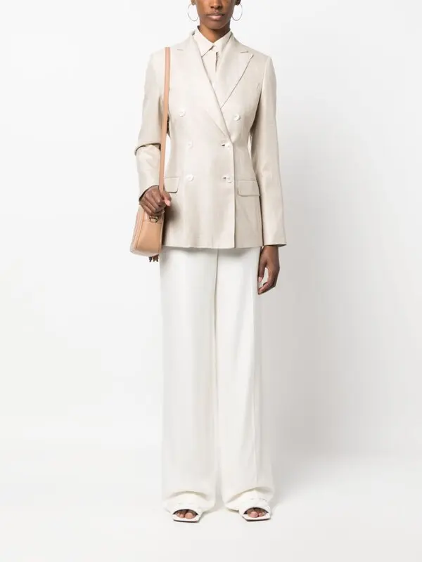 Kiton Double-breasted Silk Blazer