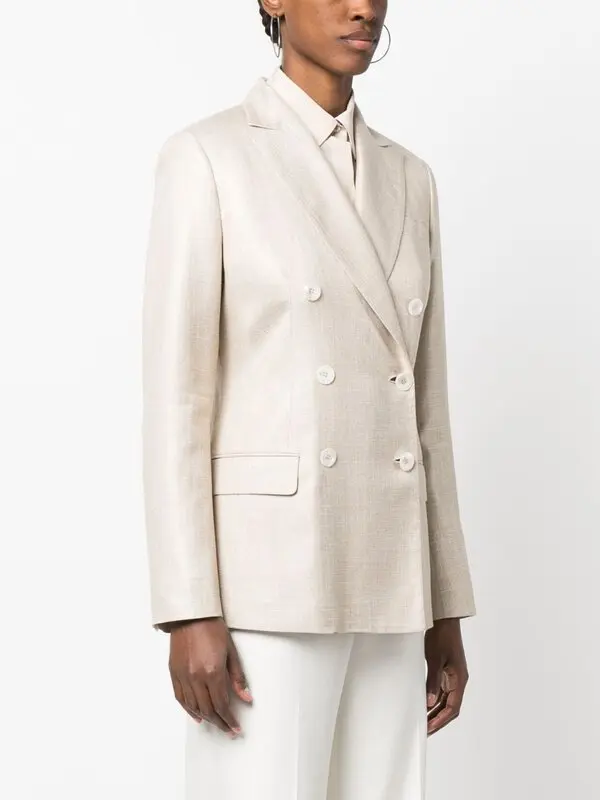 Kiton Double-breasted Silk Blazer