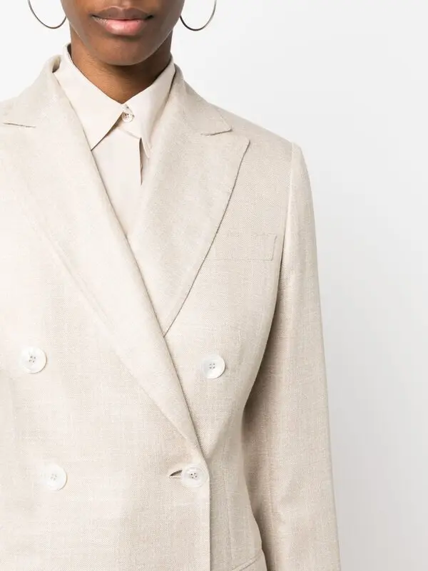 Kiton Double-breasted Silk Blazer