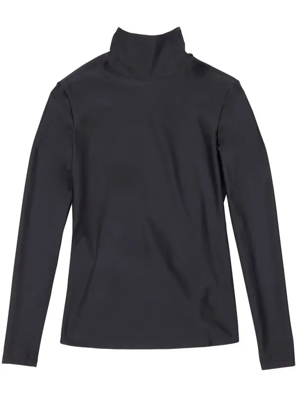 Balenciaga Long-sleeve Silk Turtleneck With Back Cut-out
