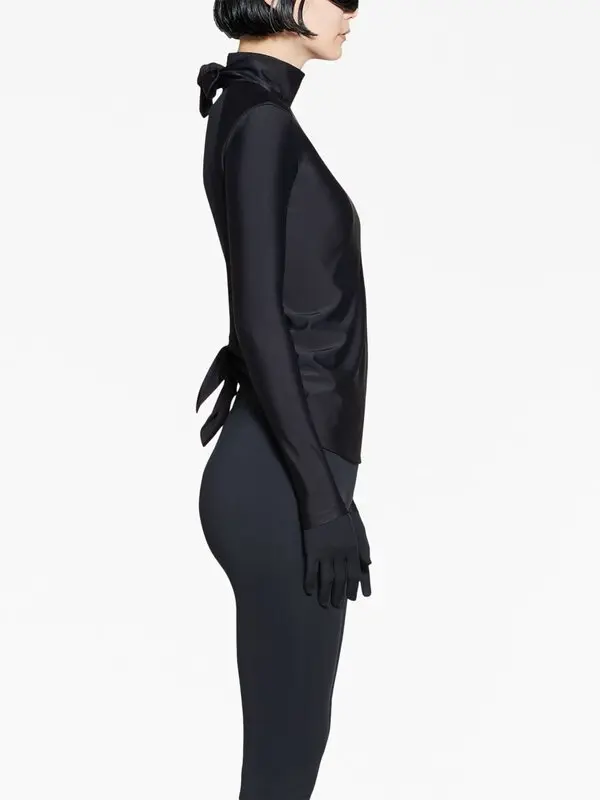 Balenciaga Long-sleeve Silk Turtleneck With Back Cut-out