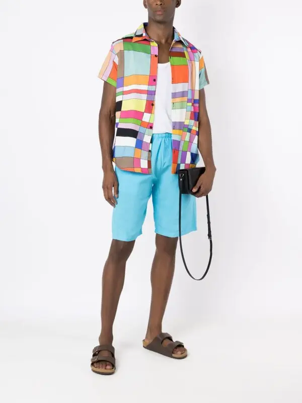 AMIR SLAMA Elasticated-waistband Linen Shorts