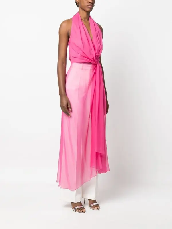 Alberta Ferretti Knotted Halterneck Top