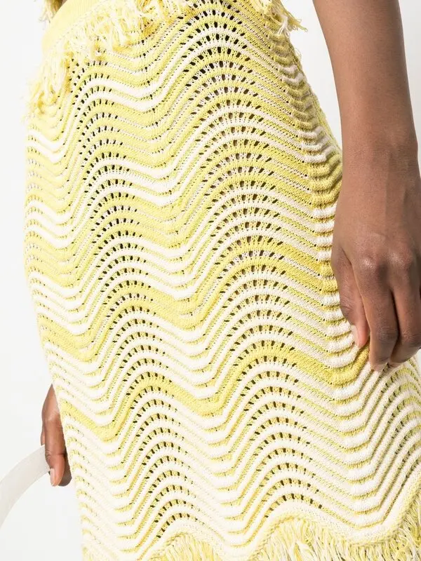 GENNY Fringe-detail Knitted Skirt