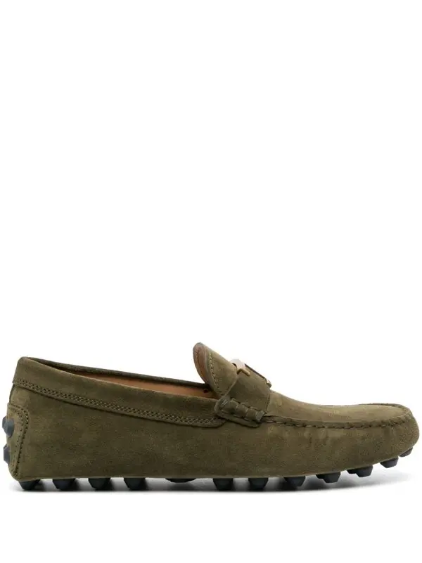 TOD'S Gommino Suede Loafers - Green